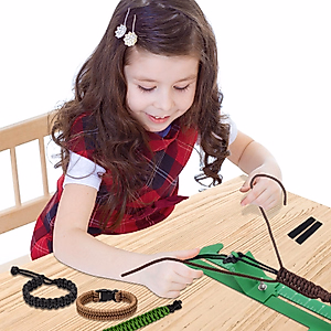 Catcan 2 in 1 Paracord Bracelet Jig, Paracord Bracelet Making Kit, Adjustable Length DIY Craft Monkey Fist Jig Tools 4" to 13" with Free Cord and Buckles