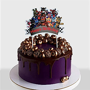 Cake Decorations for Fnaf Cake Topper, Happy Birthday Cake Toppers, Theme Cake Decorations for Bday Party - 1 Count