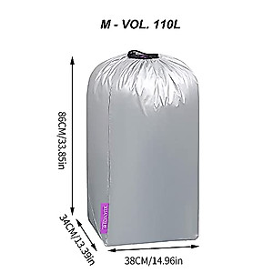 3-Pack Large Travel Laundry Bag, Dirty Clothes Storage Bag with Drawstring, Organizer Waterproof and Heavy Duty Stitching, Idea for Store Clothes, Blankets, Toys (Silver, Medium)