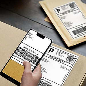 CEPRICO - 4”x 6” Direct Thermal Shipping Labels - 4 Rolls (Per Roll 220 Labels) - Waterproof Perforated Self Adhesive Printable Stickers for UPS DHL FedEx USPS - Compatible w/Zebra & Thermal Printers