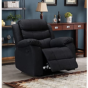 ICE ARMOR 996002BK Manual Overstuffed Cushions for Bedroom and Living Room Recliner Sofa Chair in Black Finish Black 36D x 36W x 40H in