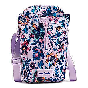 Vera Bradley Women's Recycled Lighten Up Reactive Deluxe Water Bottle Crossbody Sling Bag, Cloud Vine Multi, One Size