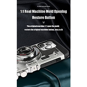 Yatchen Emily in Paris Phone Case for iPhone 13 Pro Max Cute 3D Vintage Camera Phone Case with Lanyard Adjustable Shoulder Strap Unique Cool Silicone PC Case for iPhone 13 Pro Max Girls Women Black