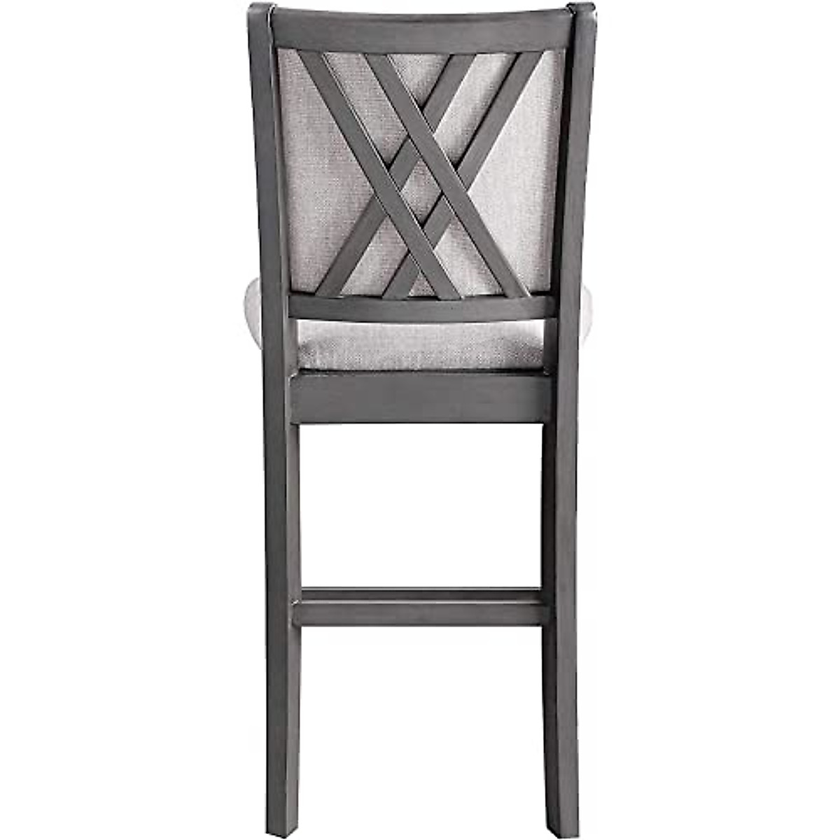 New Classic Furniture Amy Kitchen Counter Island Dining Table for 4 with Storage Shelf & USB Chargers, Contemporary Gray