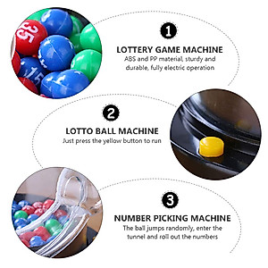 Bingo Lotto Game Electric Lotto Ball Machine Mini Machine Portable Bingo Machine Toy Jackpot Machine with Fortunate Number Picker for Family Table Games