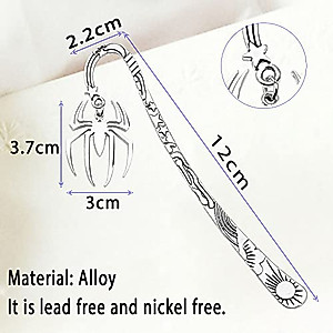 bobauna Spooky Spider Bookmark Spooky Charm Bookmark Gift for Spider Lover Book Lover Bookworm (Spider Bookmark)