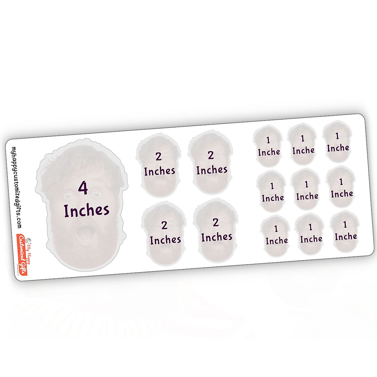 Personalized Face Stickers - Portrait | Sheet with 14 Stickers | Customized - Picture Decals | Waterproof | Funny Photo Stickers | Fancy Gift Idea