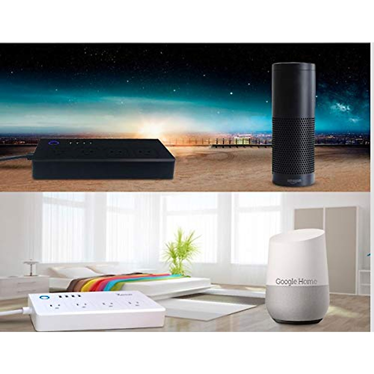 Zauzau Zigbee Smart Power bar(Tuya ZigBee Hub Required) Surge Protector USB Power 5Ft Extension Cord with 4 USB Ports & 4 AC Outlets,Compatible with Alexa,Google Assistant,Voice Control