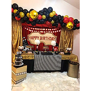 Movie Night Backdrop Red Carpet Movie Theme Birthday Party Background Children Star Movie Theme Party Photography Decoration Photo Shoot Props 7x5FT