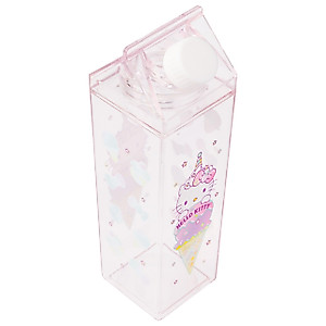 Silver Buffalo Sanrio Hello Kitty Plastic Milk Carton Bottle, 16.2 Ounces