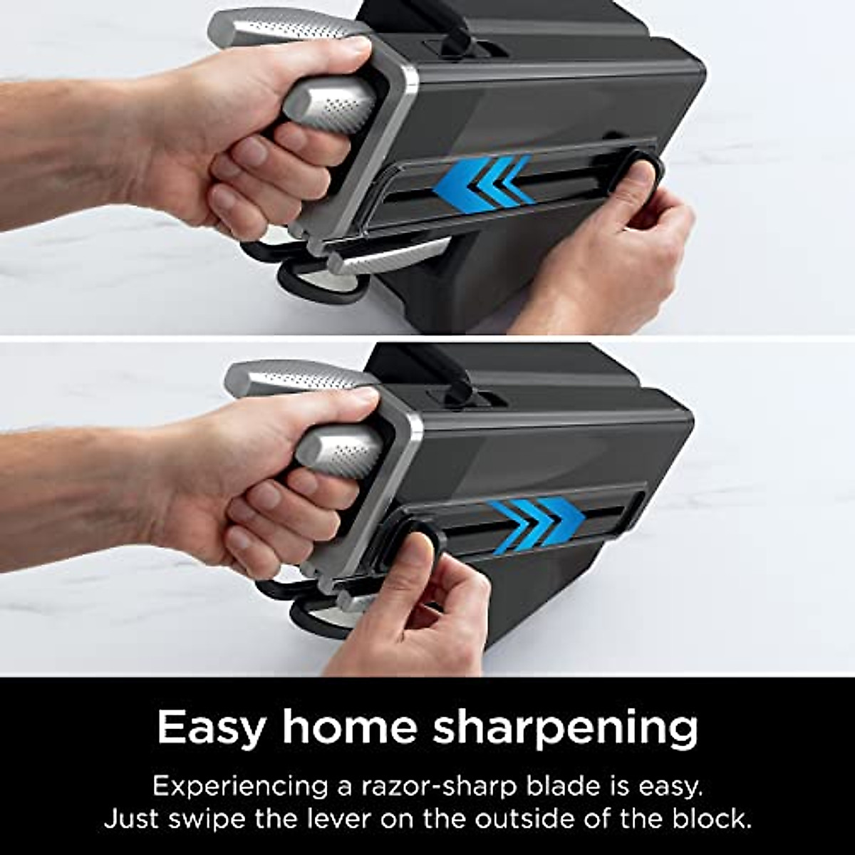 Ninja K62014 Foodi NeverDull Premium 14-Piece German Stainless Steel Knife System with Built-in Sharpener, Stainless Steel/Black