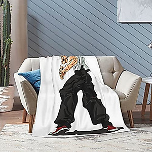 Anime Baki The Grappler Blanket Tapestry Sofa Office Bedroom Throw Blankets Super Soft Cozy Microfiber Blanket Bedding 80"X60"