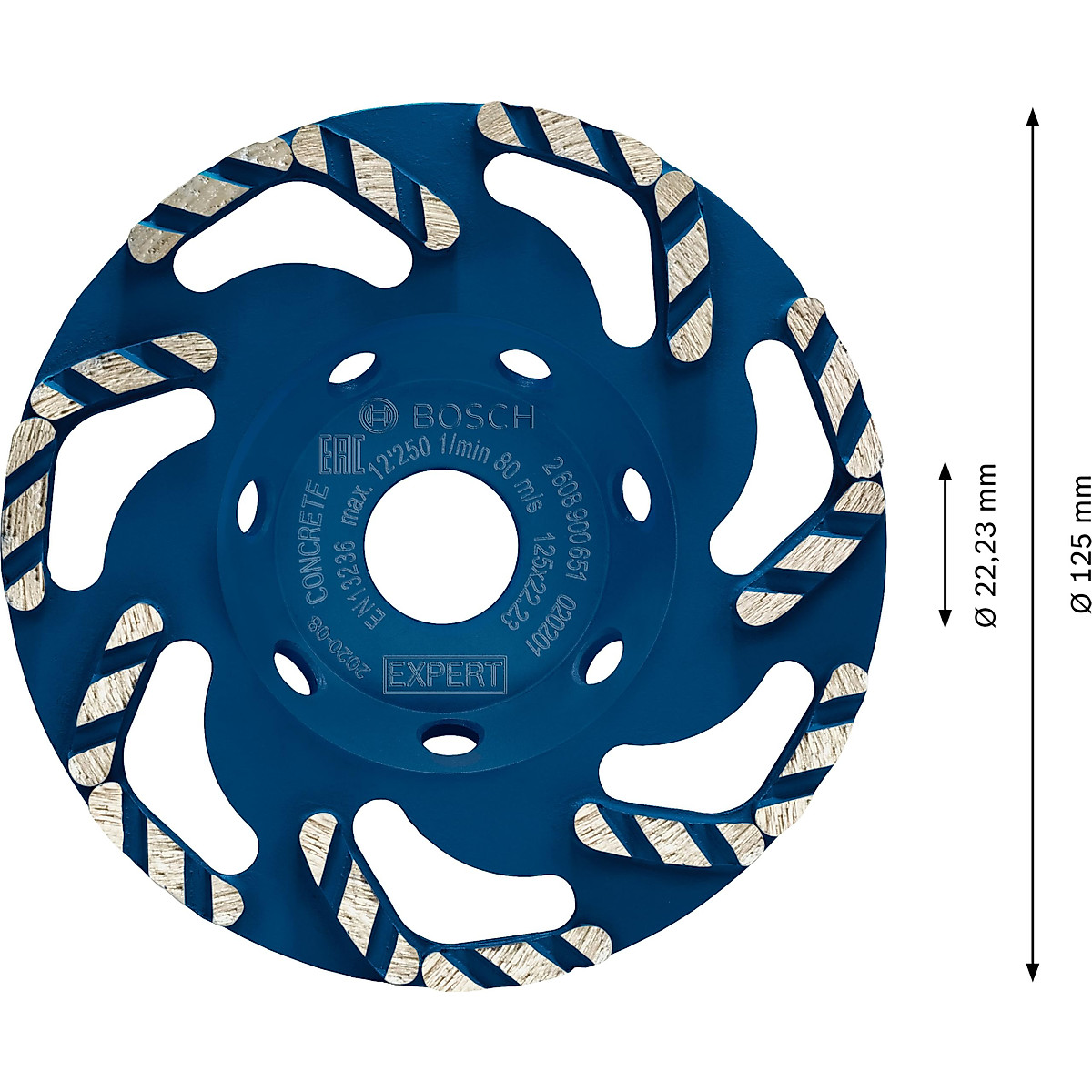 Bosch Professional 1x Expert Concrete Diamond Grinding Heads (Ø 125 mm, Accessories Concrete Grinder)