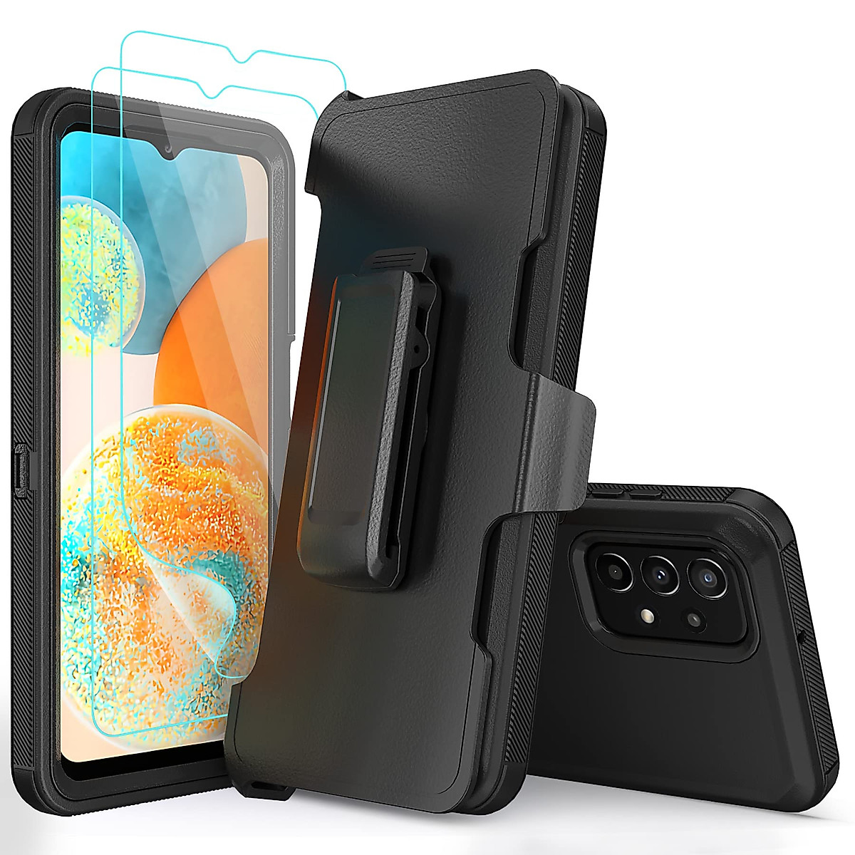 NIUBITY Rugged Phone Case for Samsung Galaxy A23 5G|4G, with Belt Clip Holster & Kickstand Heavy Duty Shockproof Protective Full Body Case Cover for Samsung Galaxy A23 5G 6.6 inch Phone (Black)