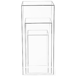 Displays2go Set of 3 Pedestals for Floor, Square Tops, 3 Sizes, Fillable, Acrylic - Clear (SMCLRPED3)