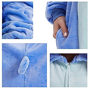 U-ParBoo Stitch Pajamas, Adult Stitch Onesie Unisex Adult Halloween Costume Animal Onesie Pajamas Sleepwear for Women Men Blue Stitch XL