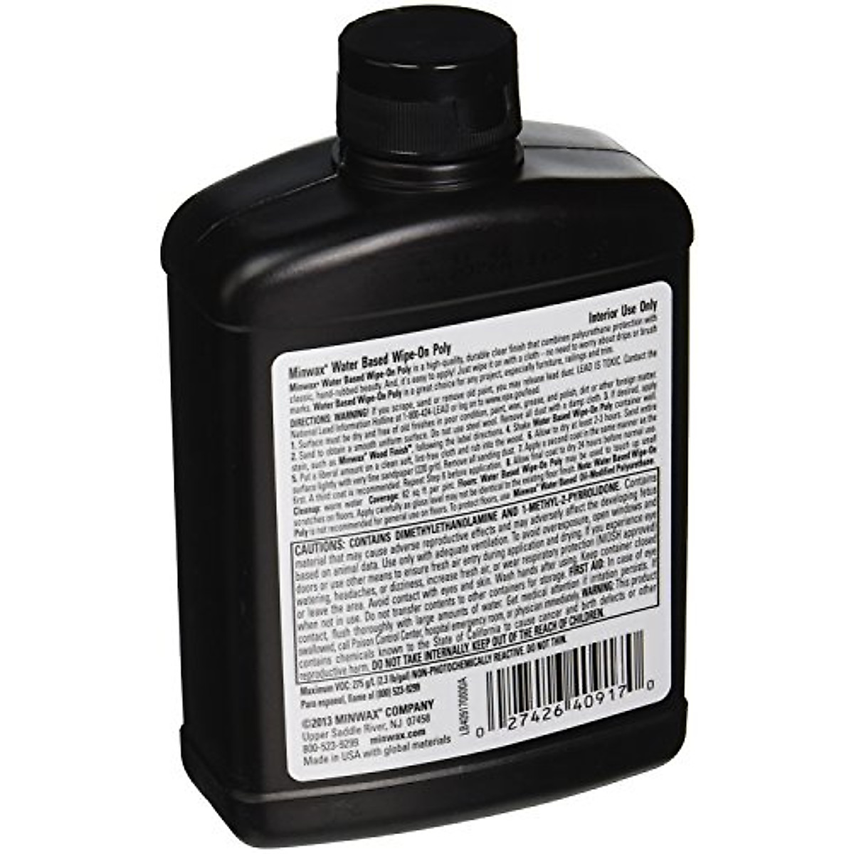 pt Minwax 40917 Clear Wipe-On Poly Water-Based Polyurethane, Satin