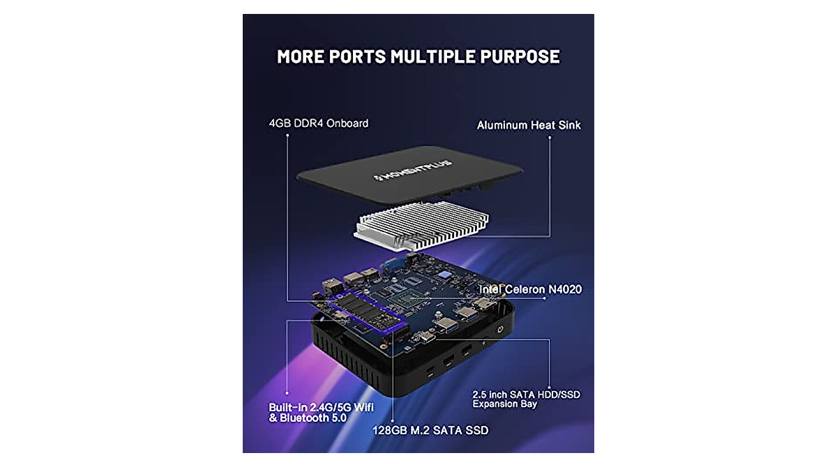 Ubuntu Linux Mini PC, Intel Celeron N4020 Linux Mini Computer, 4GB RAM ...