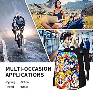 3D Anime Backpack Cartoon Backpacks 17in Bookbag Anime Laptop Daypack Matching Pencil Case Set Color S1