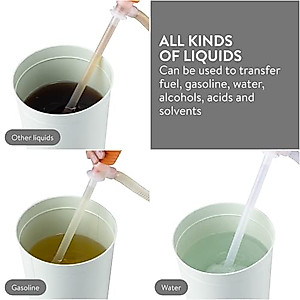 Water & Fuel Transfer Pump Siphon - Large Squeezing Gas Siphon for Lawn Mowers & Manual Pumping Petrol, Water Syphon, Alcohol and more! - Siphon Pump for Gasoline (By Luigi's)