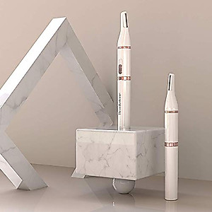 Brookstone Eyebrow Razor | Facial Hair Removal for Women for Fine Eyebrow and Unwanted Facial Hairs | Includes 2-Length Eyebrow Trimmer Guards | Portable