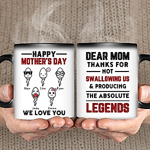 Personalized Tumbler For Mom From Daughter Son Thanks For Not Swallowing Me Funny Sperms Gifts For Mother Custom Name Stainless Steel 20 Oz Insulated Travel Cup For Birthday Mothers Day