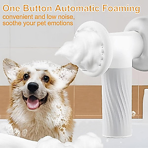 Automatic Foaming Soap Dispenser Dog Brush, 2 in 1 Pet Bubble Bath Brush, One-click Bubble Dog Bath Brush Scrubber for Pets Deeper Cleansing, Dog Shampoo Brush with Soap Dispenser Saves Shower Gel