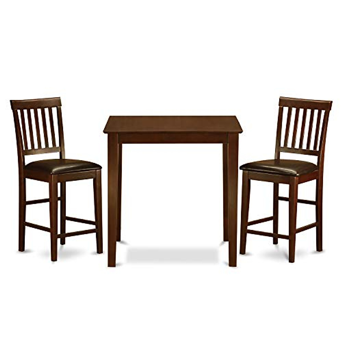 East West Furniture VERN3-MAH-LC Dining Table Set, 3-piece