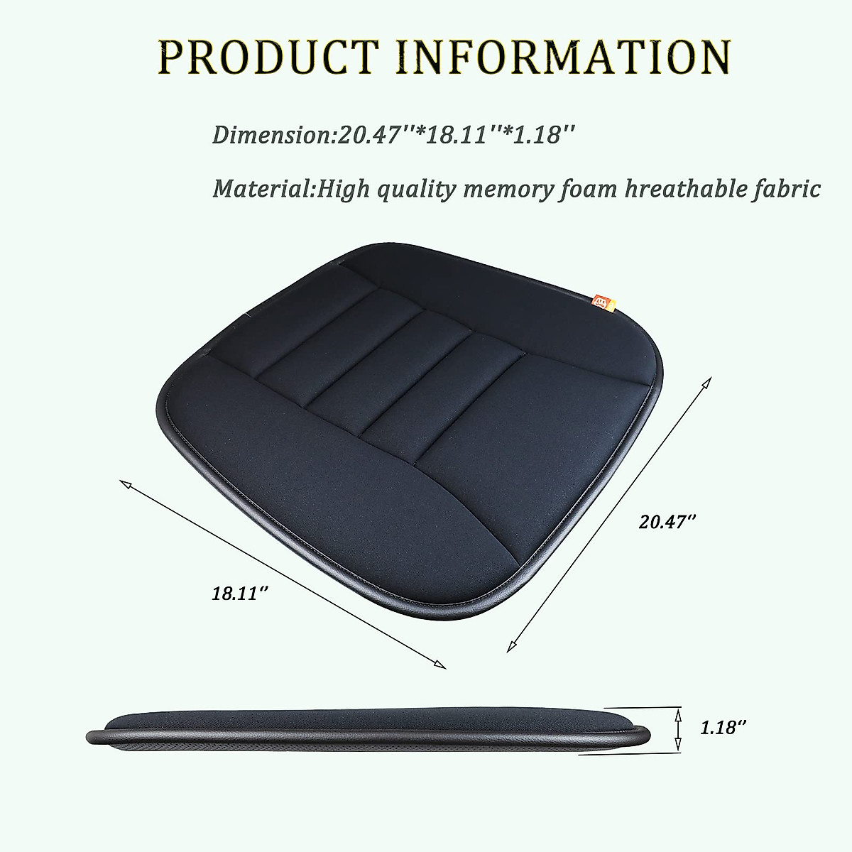 RaoRanDang Car Seat Cushion Pad for Driving Seat Cushions for Office Chairs/Truck Memory Foam Seat Cushion Comfortable and Durable Black