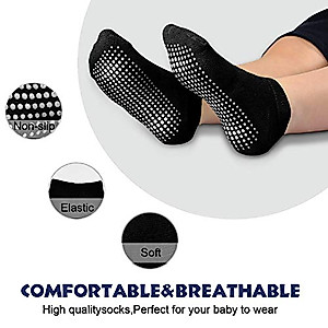 EPEIUS Baby Socks Low Cut Non-Slip Socks for Toddler Boys Girls Ankle Socks with Grips Value Pack Kids Grip Socks Non Skid 12 Pack 3-5 Years