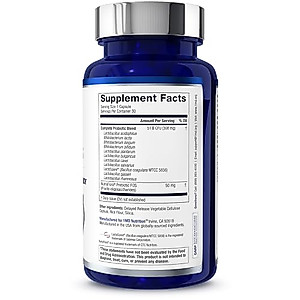 1MD Nutrition Complete Probiotics Platinum - w/Prebiotics and Probiotics for Digestive Health - Probiotic Supplement for Women & Men - More Than 50 Billion Live CFU 11 Strains Dairy-Free - 30 Caps