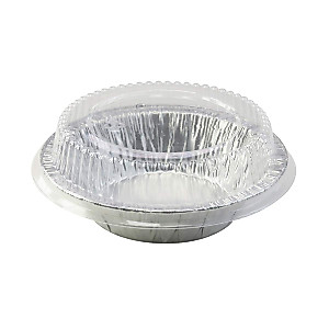 KitchenDance Disposable Aluminum Foil Tart Pan with Lid - 5" Aluminum Foil Individual Pie Pans, Baking Pan Perfect for Pies, Cobblers - 501P, (25)