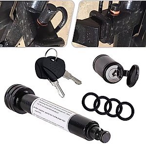UGSHY 1 PC Trailer Hitch Lock, Pin Diameter 5/8" Fits 2" Receiver, Anti-Theft Locking Hitch Trailer Lock with Key, Universal for Most Trailer, Truck, RV Accessories (Black)