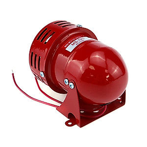 Sydien Motor Siren Red 1Pc AC 110V 114dB Industry Electric Motor Alarm Driven Siren, Horn Sound Buzzer Alarm Bell for Home, Industries, Stores and Security Alarm System