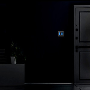 TOMALL 20pcs Glow in The Dark Tape Stickers Switch Button Night Safety Luminous Decals Accessories for Car Bike Motorcycle Safety Exit Sign Stairs Walls Decoration Stickers (Blue)