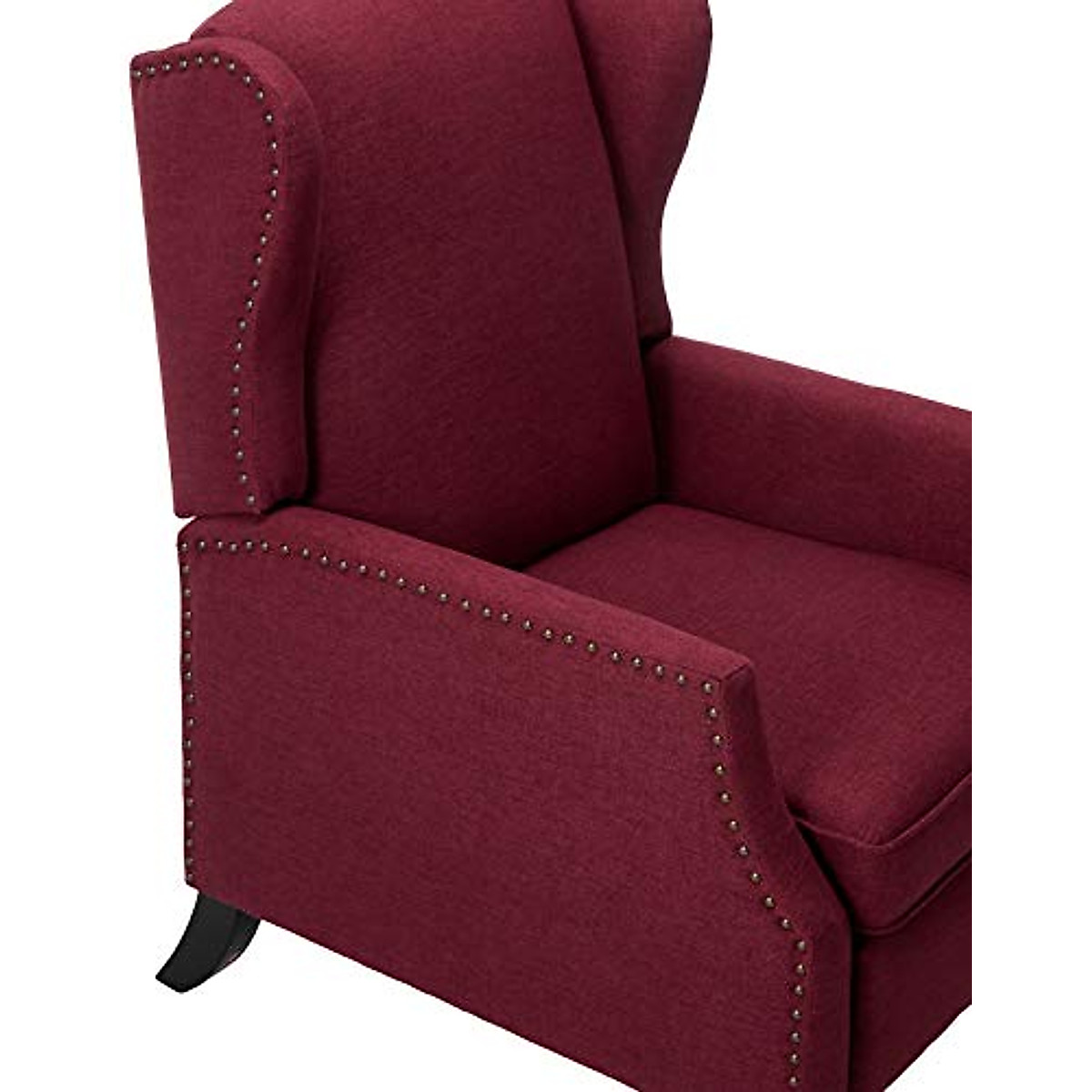 GDFStudio Weyland Wingback Traditional Fabric Recliner (Deep Red)