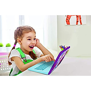 Lexibook JC598FZi5 Disney Frozen 2-Educational and Bilingual Laptop Italian/English-Girls Toy with 124 Activities to Learn, Play Games and Music with Elsa & Anna-Blue/Purple, Multicoloured, Small
