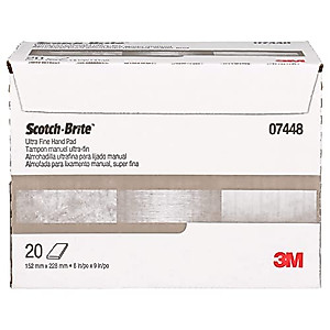 Cubitron II Scotch-Brite 07448-each 7448 Ultra Fine Hand Pad, 6' x 9', 20 Pads per Box