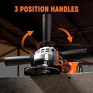 Angle Grinder Cordless,Cordless Grinder With Battery And Charger,4000mAh Batteries,21V,10000RPM Brushless Motor Metal Grinder,4-1/2'' Cutting Wheels, Flap Disc,Cordless Metal Cutting Tool