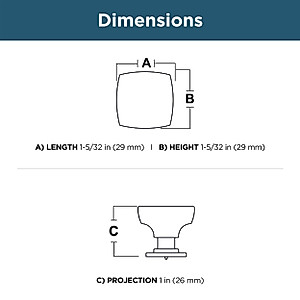 Franklin Brass Parow Cabinet Knob, Matte Black, 1-1/8 in (29mm) Dresser Drawer Pull, 10 Pack, P29542Z-FB-B