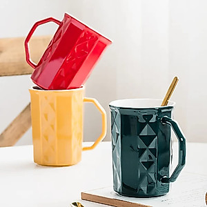 QZ.HAYC Porcelain Tea Set Tea Cup Tea Cup Set Coffee Cup Tea Cup 6-Piece Set (Including Storage Rack) Afternoon Tea Set, Ceramic Coffee Cup, Latte Cup (Six Color Cups)