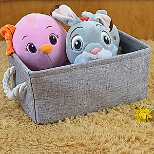 Silanto Storage Baskets Bins,Nursery Organizer Baskets for Toy Storage, Clothes Storage, Book Storage(Grey,14.4" L x 10.2" W x 6.3" H)