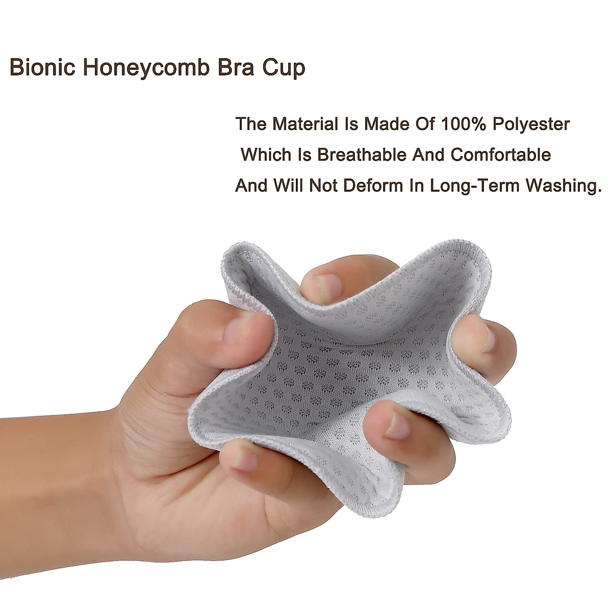 Gulagas Bra Inserts Pads, Thin Comfortable Bra Insert，Removable And Washable Breathable Bra Cups Inserts For Bikinis Top Swimsuit,Sport Bra,Yoga Wear.(Grey, C/D)