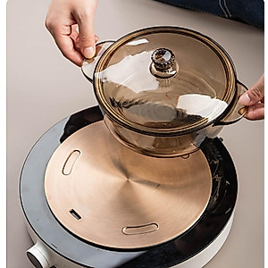 11inch Heat Diffuser Plate, Grourarty Stainless Steel Cooking Induction Adapter Simmer Plate for Electric Gas Glass Cooktop Hob Ring, Induction Cooktop Converter Plate with Handle