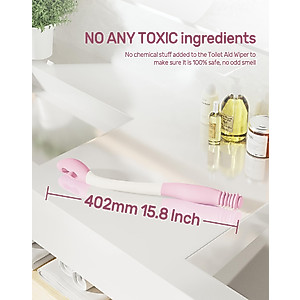 Vammcht Toilet Aids for Wiping, Long Reach Comfort Bottom Buddy Wiping Aid for Toileting, Butt Wiper for Obesity People Disabled Elderly Pregnant Surgery Recovery Handicap Accessories Pink