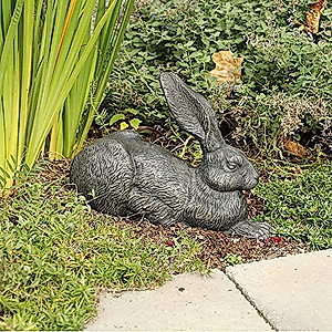 Achla Designs E-12C Rabbit Garden Statue, Charcoal