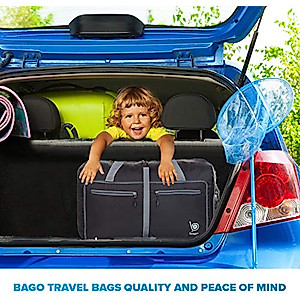 Bago Travel Duffel Bags for Traveling Women & Men- Foldable Weekender Bag - 60L 23" Medium Duffle Bag For Travel Camping Sports Hospital Bag - Packable Lightweight Overnight Luggage bag (Black)