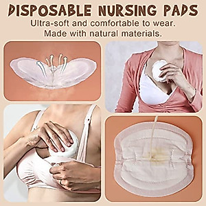 haakaa Silicone Breast Pump Manual Breast Pump with Suction Base, Flower Stopper and Silicone Lid(5oz/150ml) (White) +Disposable Nursing Pads for Breastfeeding,36pcs