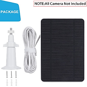 UYODM 3W Solar Panel Compatible with SimpliSafe Outdoor Security Camera, IP66 Weatherproof &11.5ft Micro USB Charging Cable with Adjustable 360 °Aluminum Alloy Wall Mount (White)