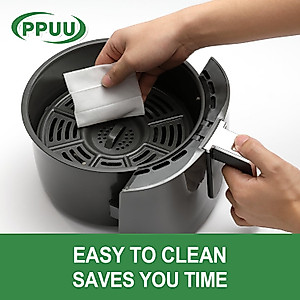PPUU Air Fryer Liners Disposable, 125 Pcs Air Fryer Parchment Paper Compatible with Ninja AF101/AF150/AF161 Air Fryer Oil-Resistant, Resistant to 450°F, Clean in One Second, 8 inch
